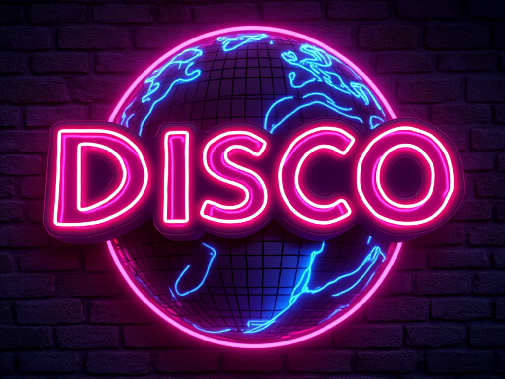 Disco Night Neon Sign: Light Up Your Space with Stylish Bar Decor Idea