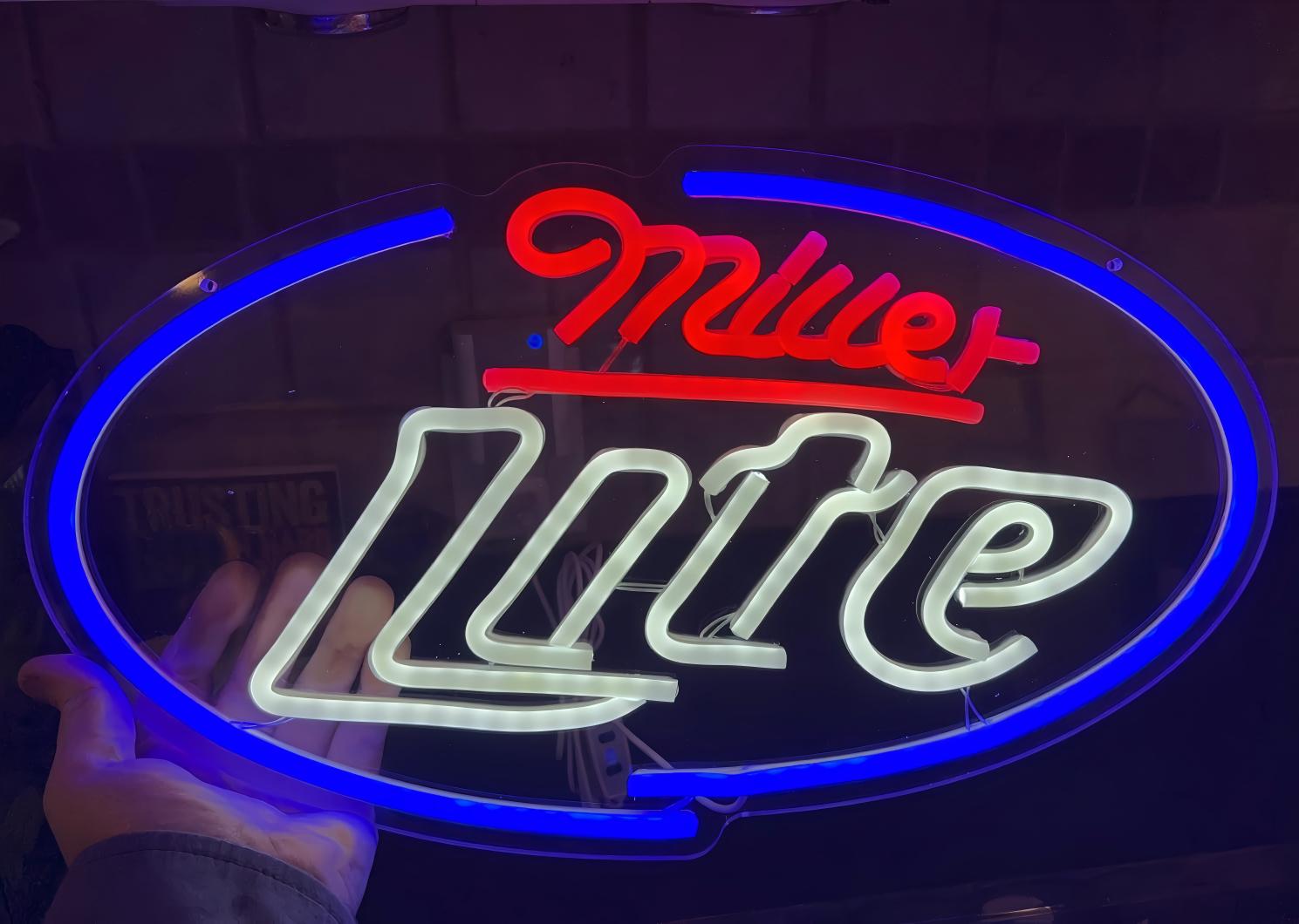 Miller Lite Beer Neon Sign For Bar Decor